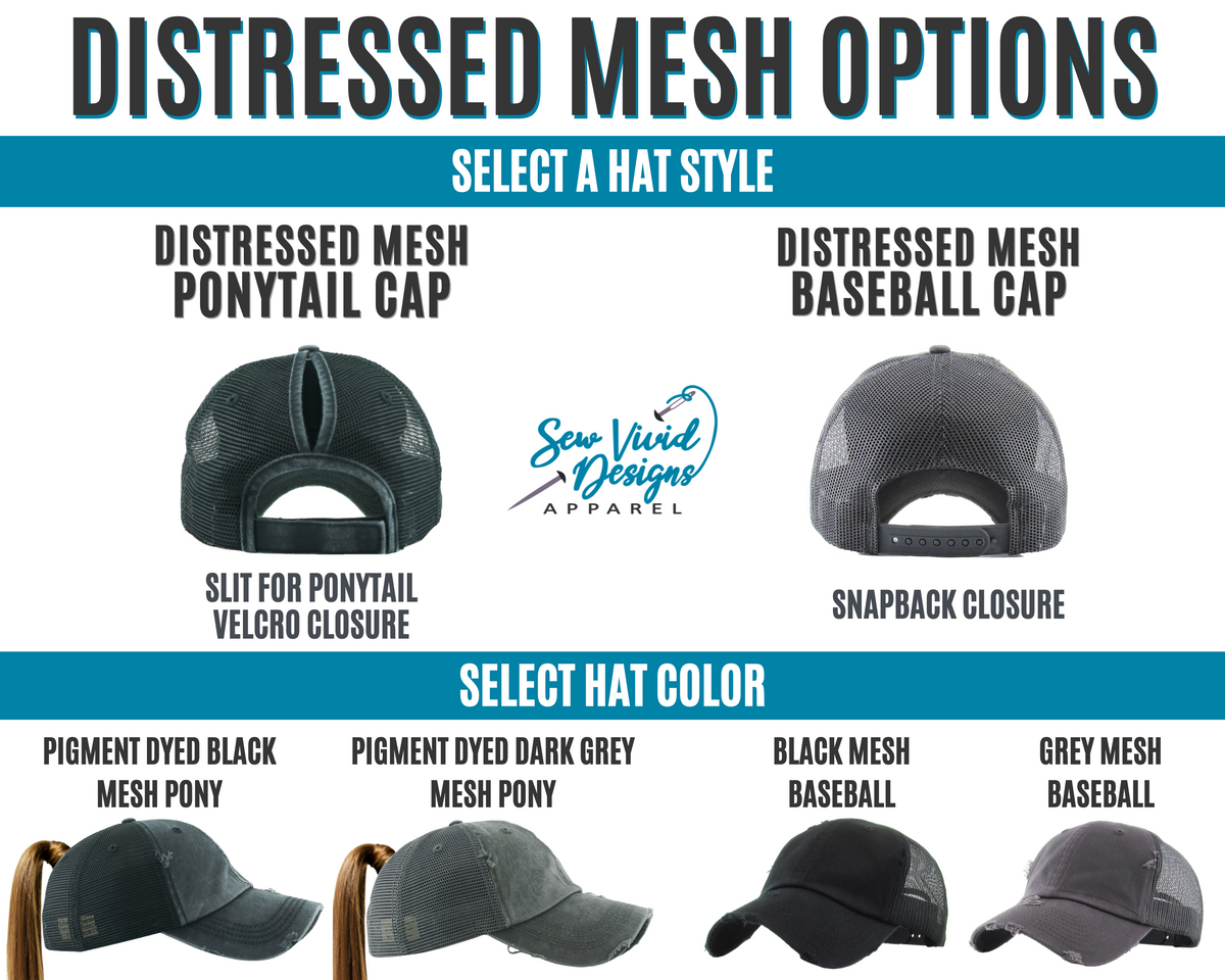 Autism Puzzle | Distressed Baseball Cap OR Ponytail Hat – Sew Vivid Designs